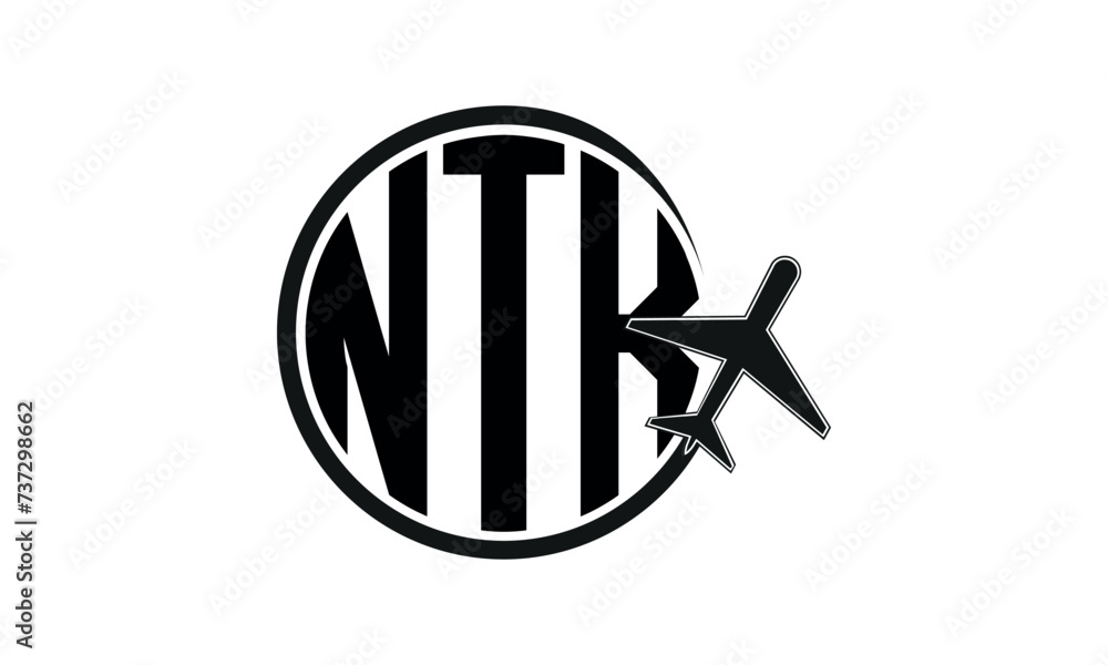 NTK three initial letter circle tour & travel agency logo design vector ...