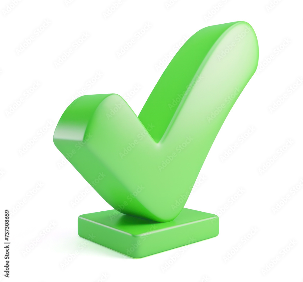 checkmark icon. 3D Checkmark Illustration. tick symbol in green color ...