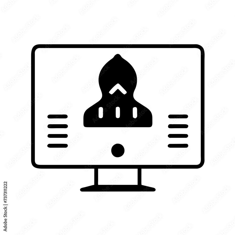 Hacker icon in vector format, depicting a cyber spy with a sleek and ...