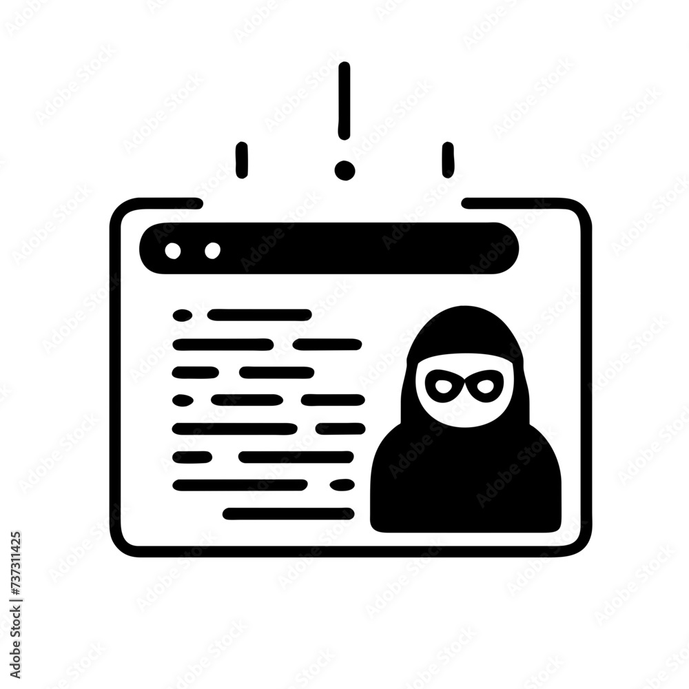 Hacker icon in vector format, depicting a cyber spy with a sleek and ...