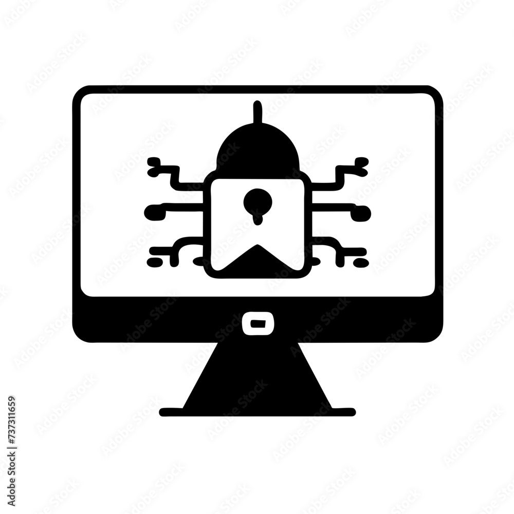 Hacker icon in vector format, depicting a cyber spy with a sleek and ...