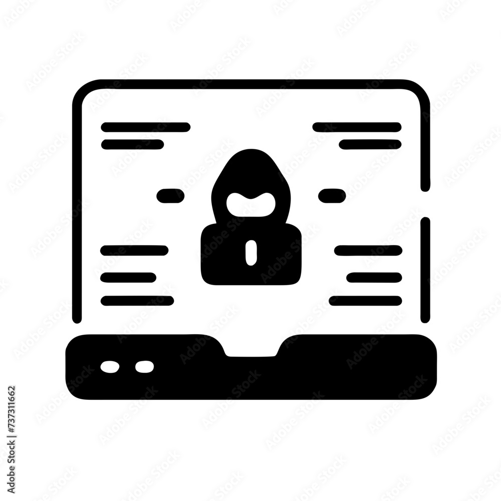 Hacker icon in vector format, depicting a cyber spy with a sleek and ...