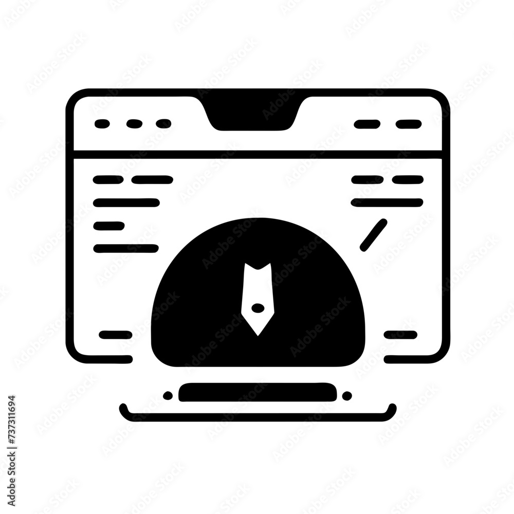 Hacker icon in vector format, depicting a cyber spy with a sleek and ...