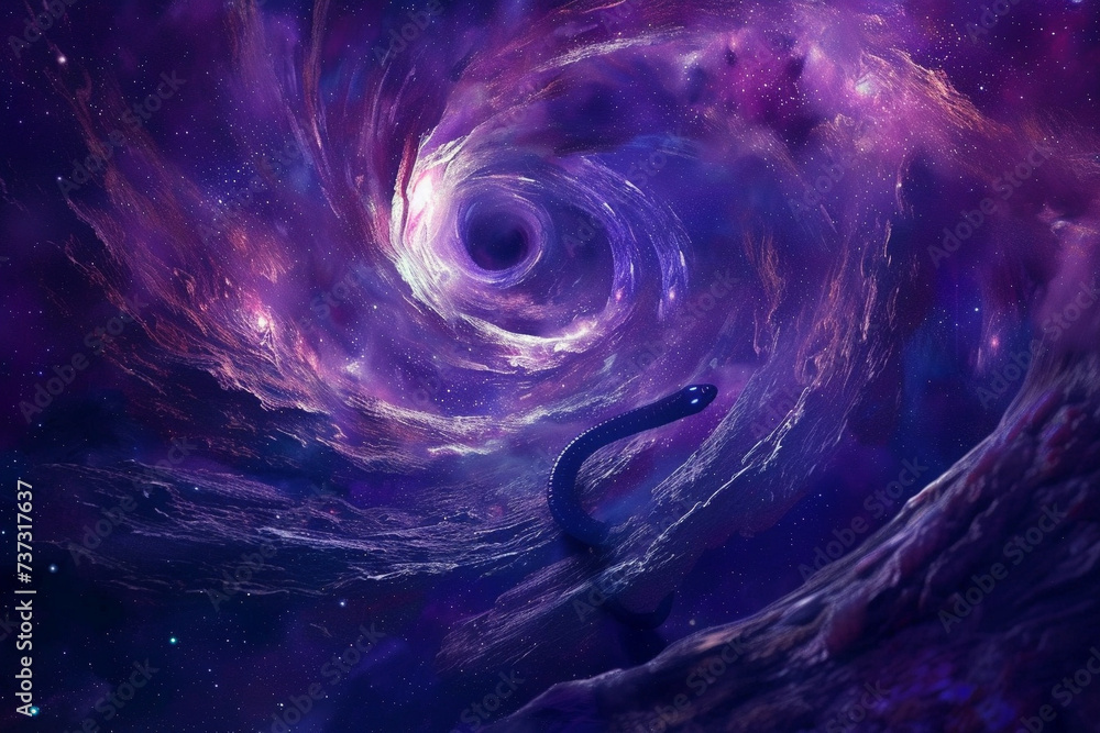 A provocative representation of a worm exploring a mesmerizing swirl of ...