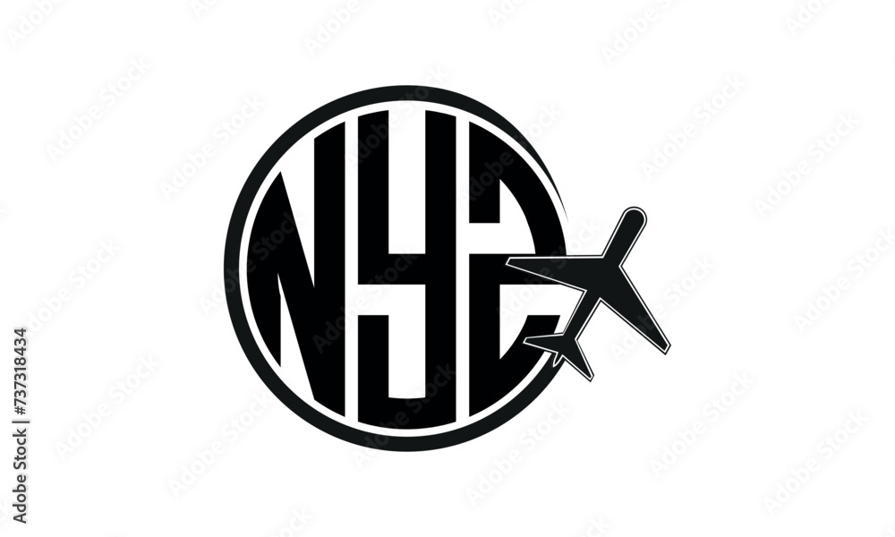 NYZ three initial letter circle tour & travel agency logo design vector ...