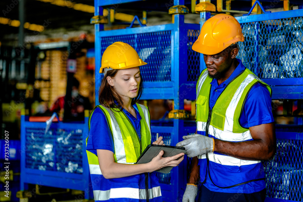 Concept workers people operation in industrial. team of factory ...