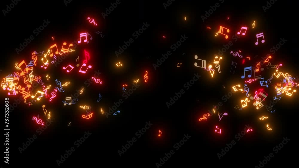 overlay music notes transparent background alpha Stock Video | Adobe Stock
