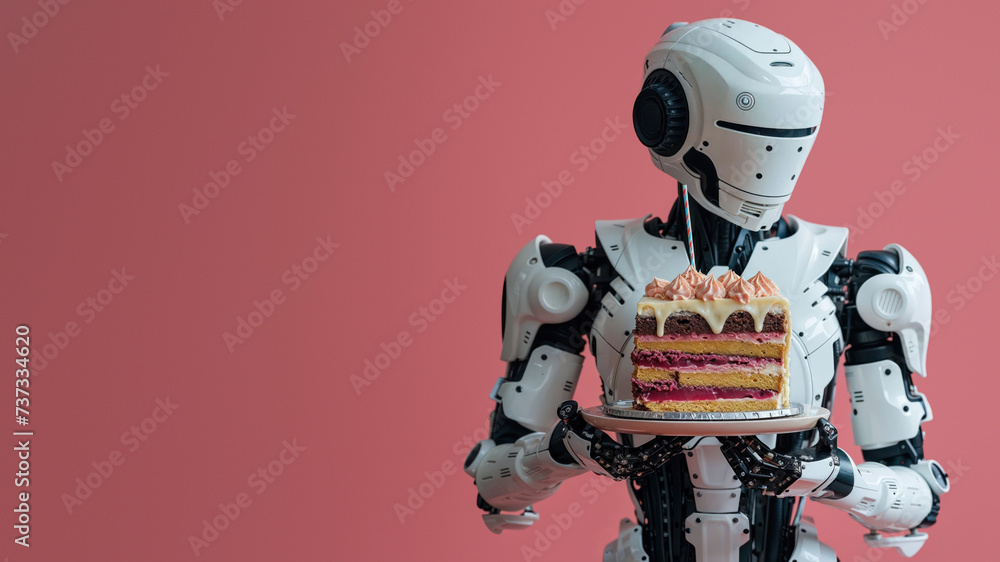 A mechanical marvel, the automaton robot holds a delectable plate of ...