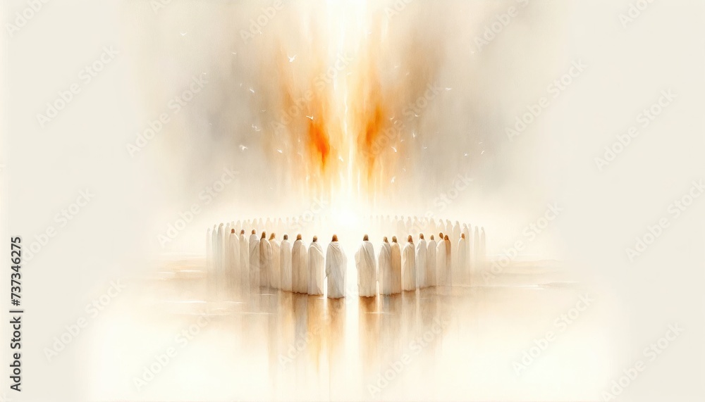 Pentecost Sunday: The Holy Spirit Comes as Tongues of Fire. Digital ...