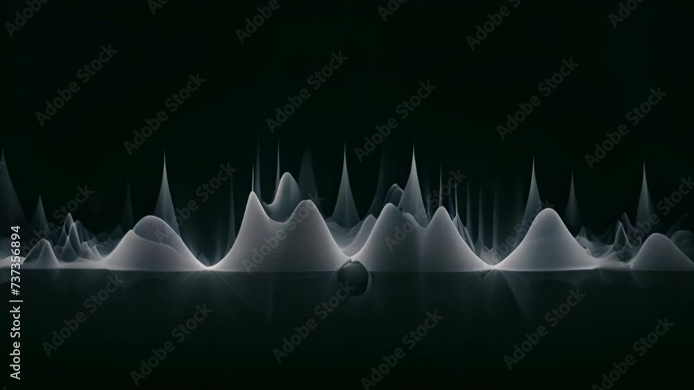 4k Audio waveform Abstract music waves oscillation. Futuristic sound ...