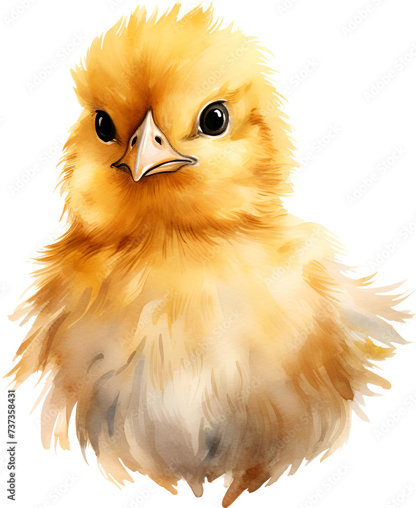 Baby Chicken Watercolor Clipart Stock Illustration | Adobe Stock