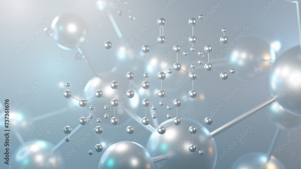 calcium alginate molecular structure, 3d model molecule, food additive ...