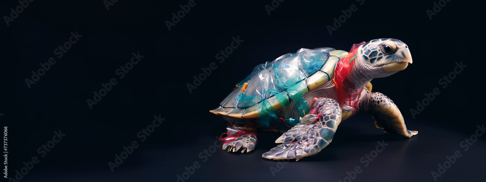 Plastic pollution impact shown through art installation turtle ...