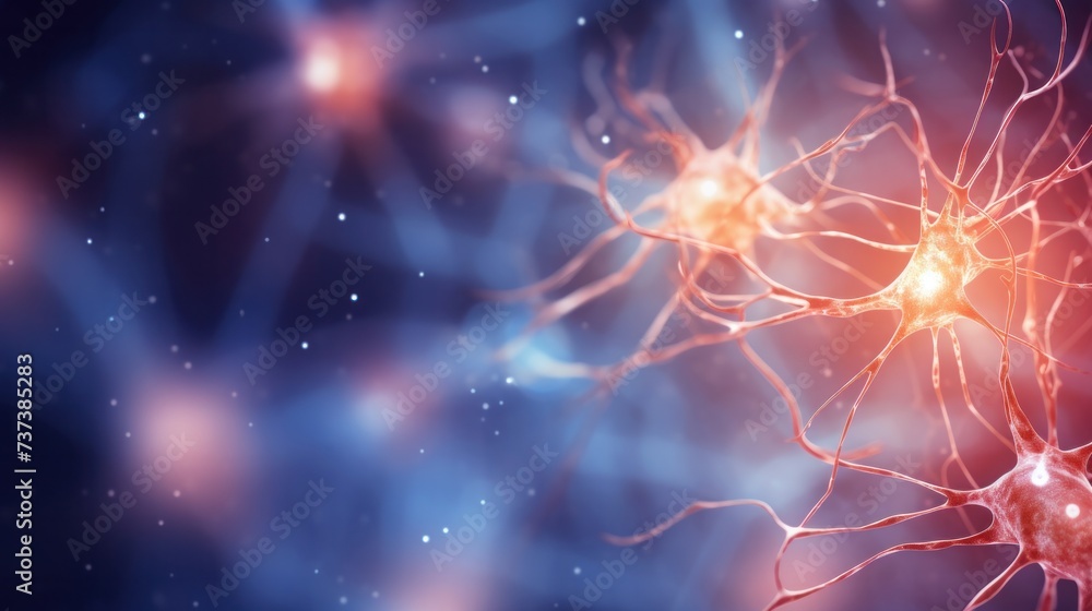 Light micrograph of human brain tissue showing neurons and glial cells ...
