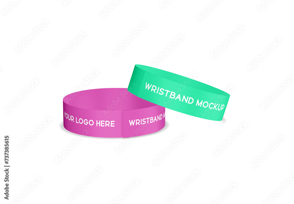 Paper Wristbands Mockup Stock Template | Adobe Stock