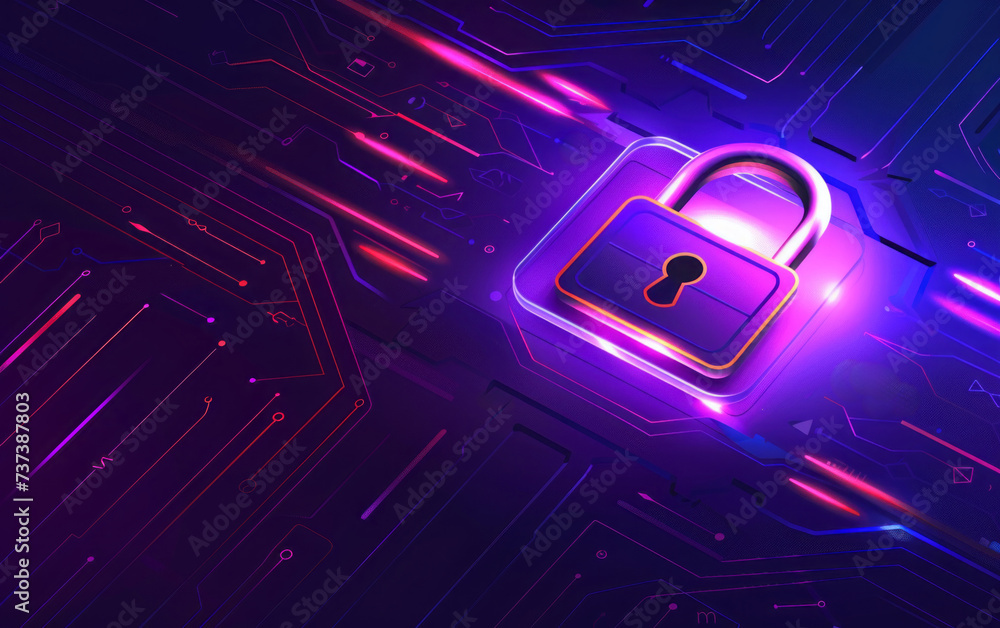 Password Protection. Cybersecurity Background. A graphic of a strong ...