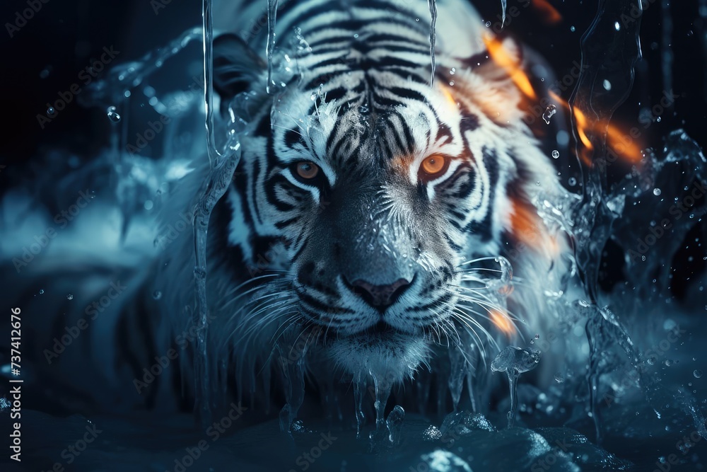 animal tiger HD wallpaper, ice tiger HD background, tiger roar HD ...