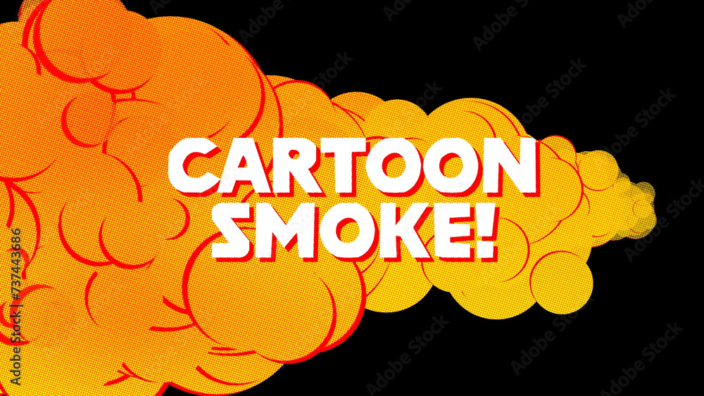 Cartoon Smoke And Text Transition Stock Template | Adobe Stock