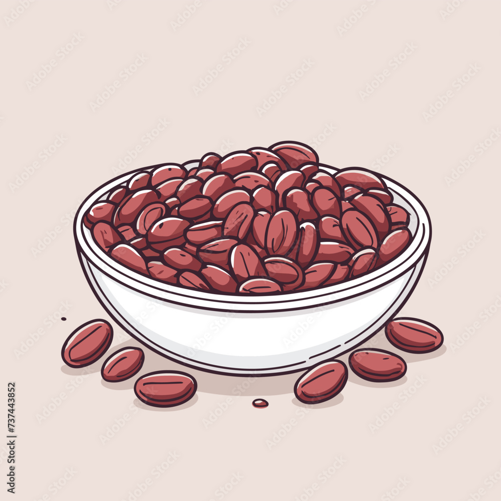 Kidney beans cartoon illustration on white background vector design ...