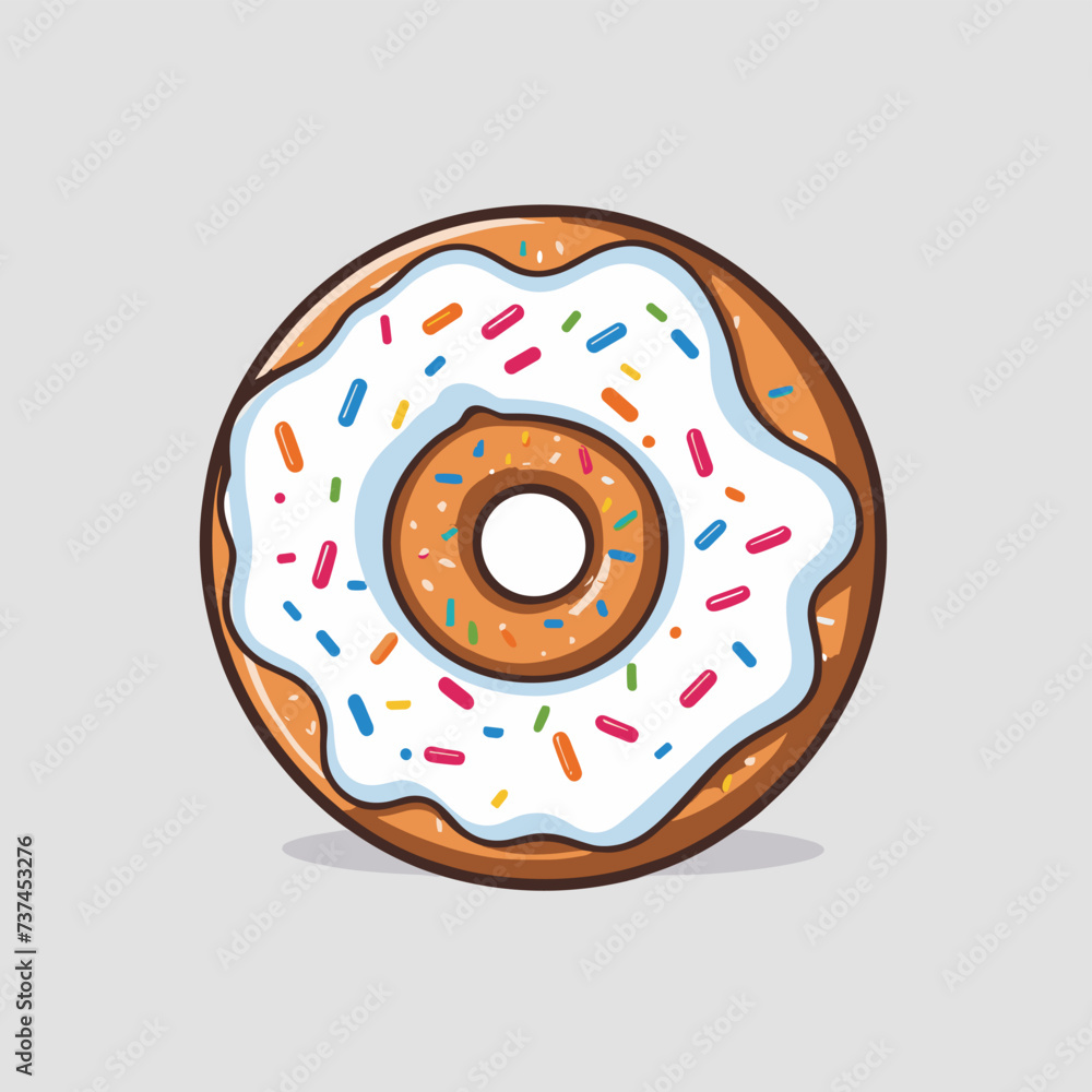 Split frosting doughnut illustration flat cartoon drawing vector design ...