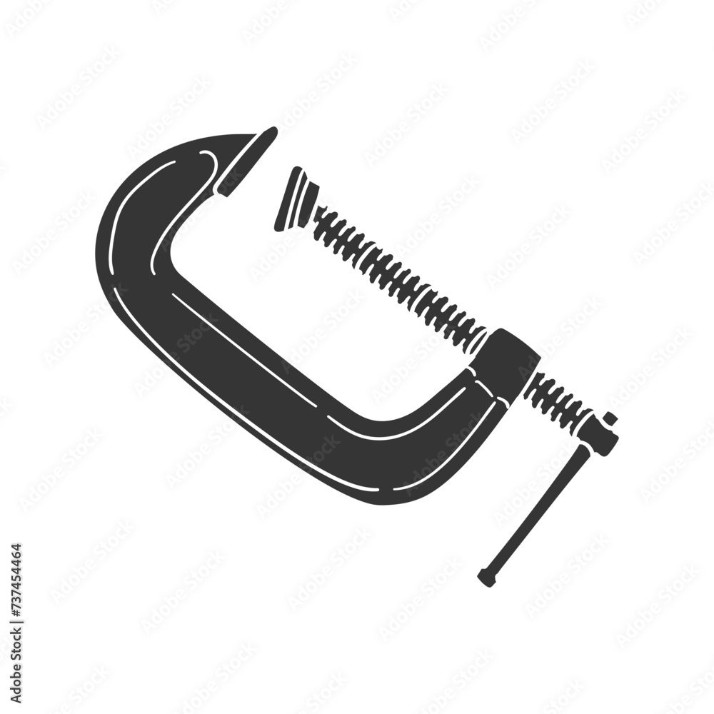 Clamp Tool Icon Silhouette Illustration. Objects Vector Graphic ...