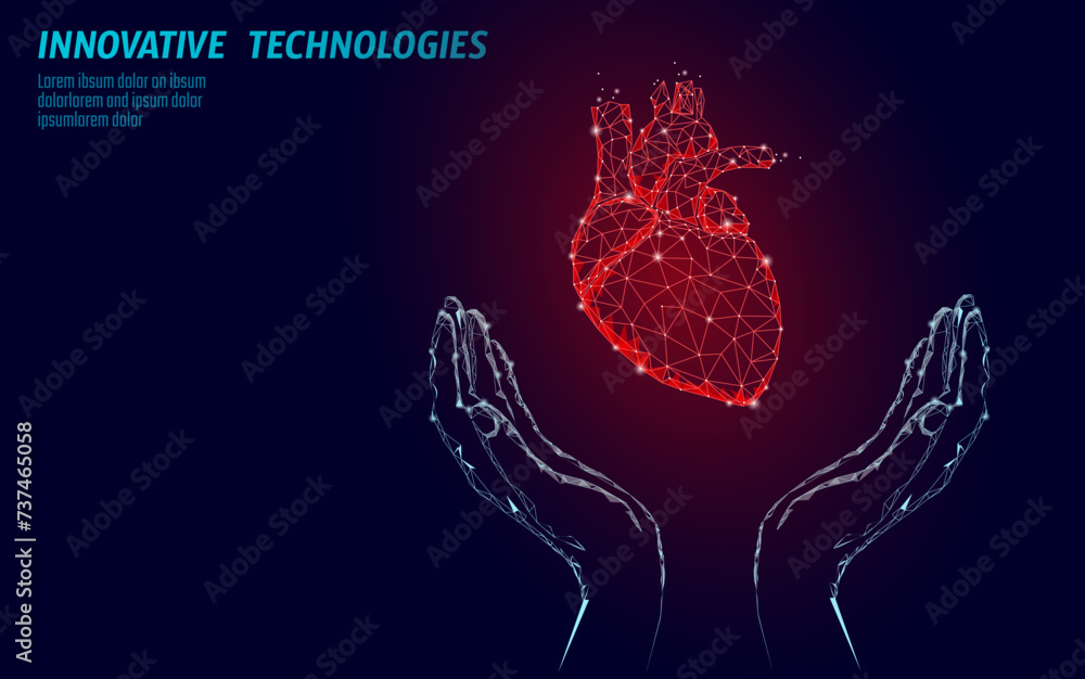 Hands holding support human heart. Medicine cardiology health help man ...
