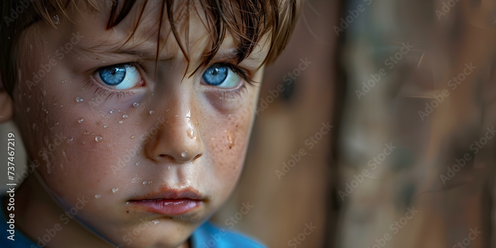 Unfiltered display of raw emotion and vulnerability through a young boy ...