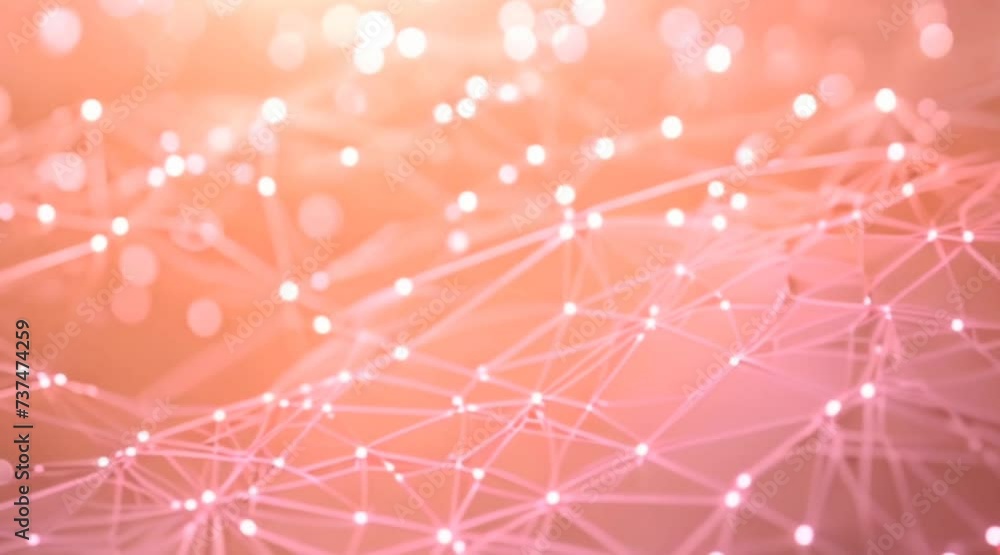 A high-tech network grid with interconnected points and lines in a ...