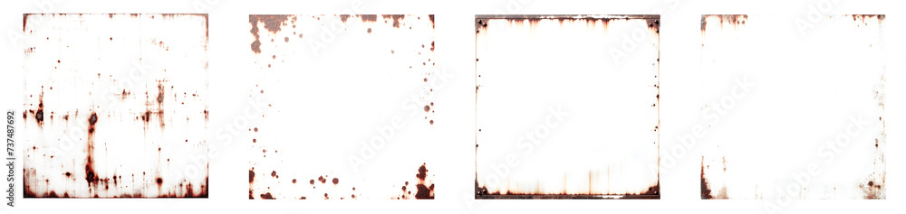 set of rusty texture frames. Isolated transparent PNG background ...