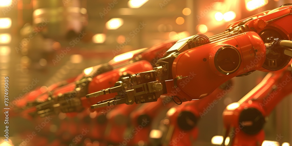 Cuttingedge robotic arms optimize production in advanced digital factories. Concept Smart ...