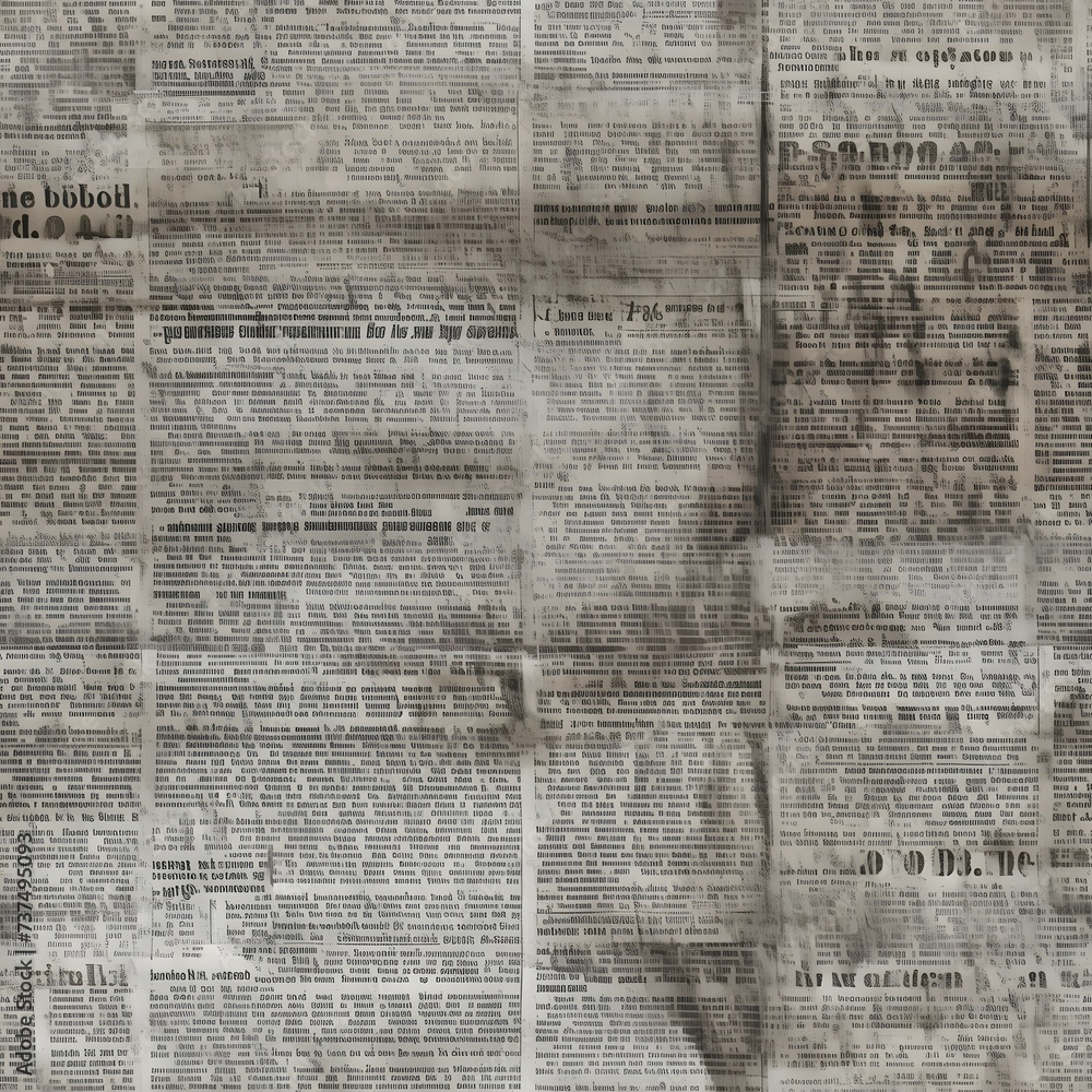 Newspaper paper grunge aged newsprint seamless pattern background ...