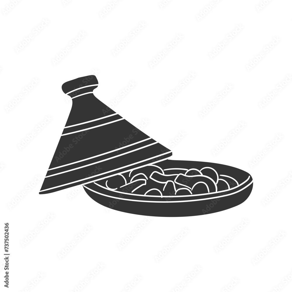 Tajine Icon Silhouette Illustration. Arabian Food Vector Graphic ...