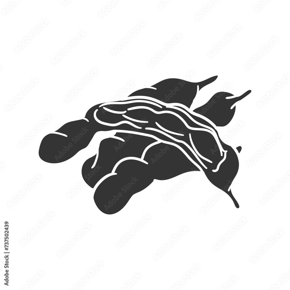 Tamarind Icon Silhouette Illustration. Fruit Vector Graphic Pictogram ...