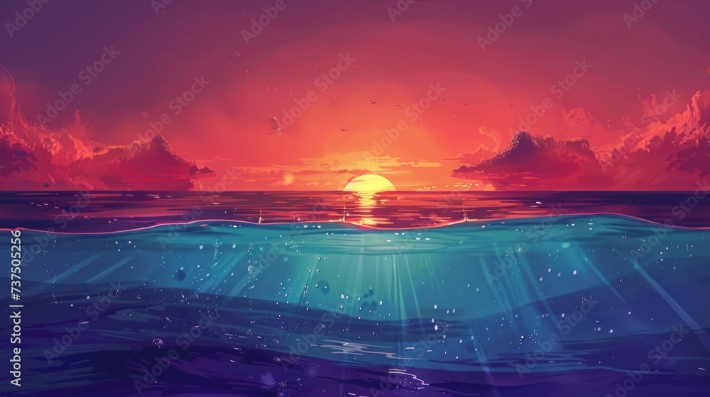 A creative design template showcasing a split view with a mesmerizing ...