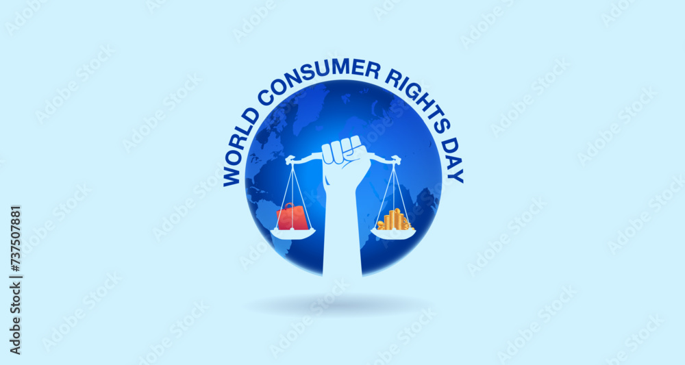 Vector illustration of World Consumer Rights Day. Poster design ...