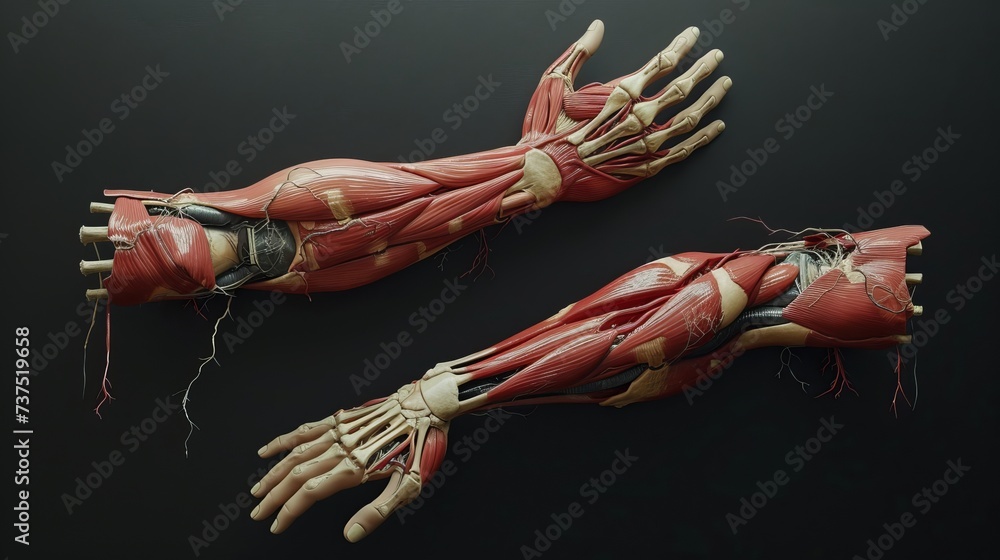 Elaborate Dissection of the Human Arm Musculature and Skeletal System ...