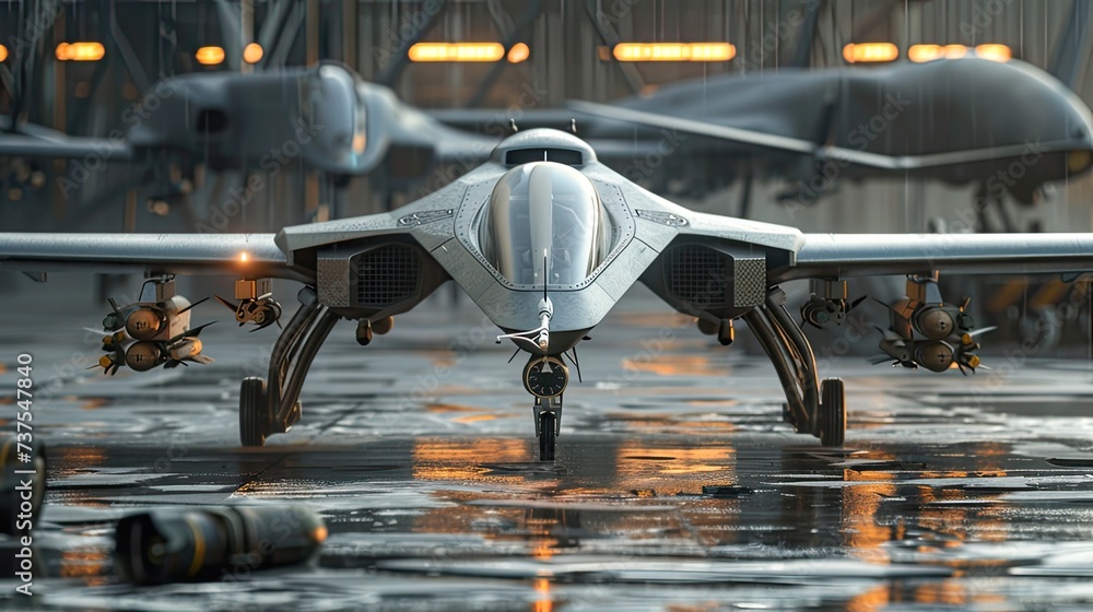 The combat drone or military drone is accurate and realistic based on ...