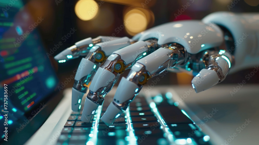 Robotic Hand Interfacing with the Digital World point to laptop chatbot ...