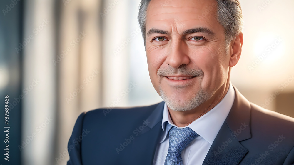 Confident Senior Executive: A successful businessman in a sharp suit ...