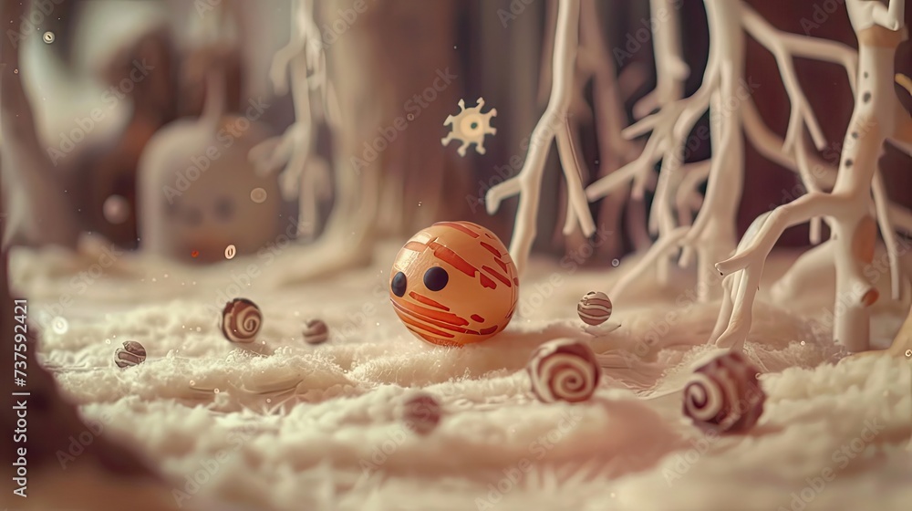 miniature planets and stars, in the desert, in outer space, the ...