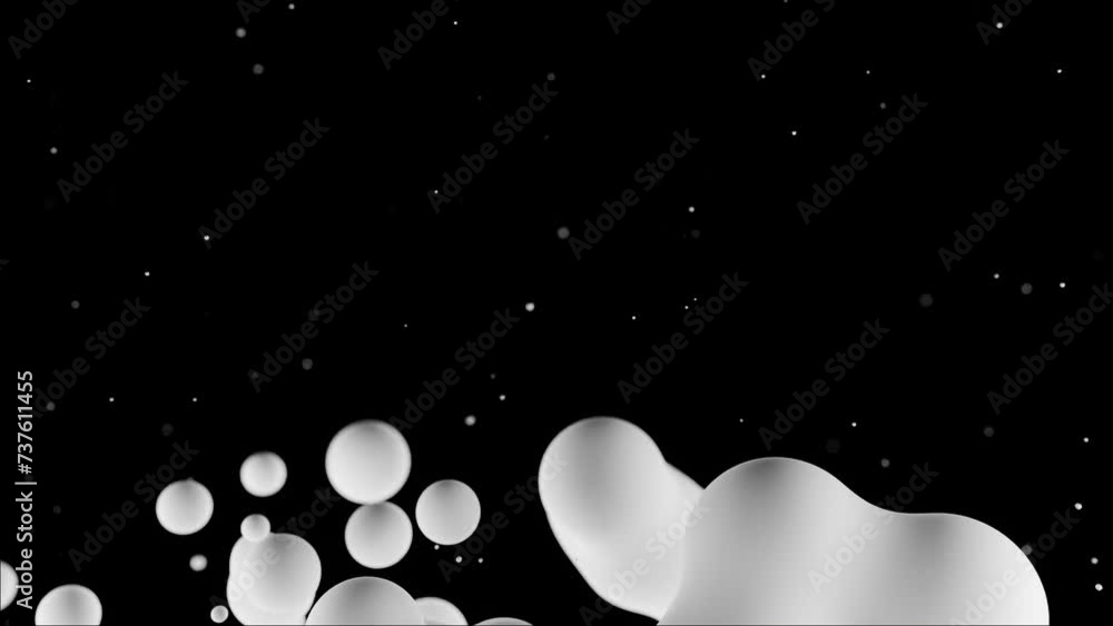 Abstract lava lamp like blob animation, smooth 3d shapes animated backdrop, floating particles ...