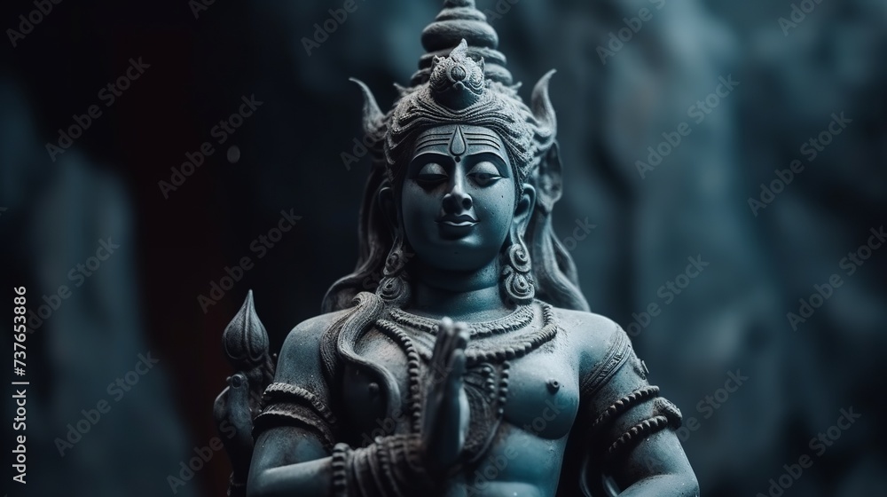 Divine Manifestation: Reverent Images of Lord Shiva in Worship Stock ...