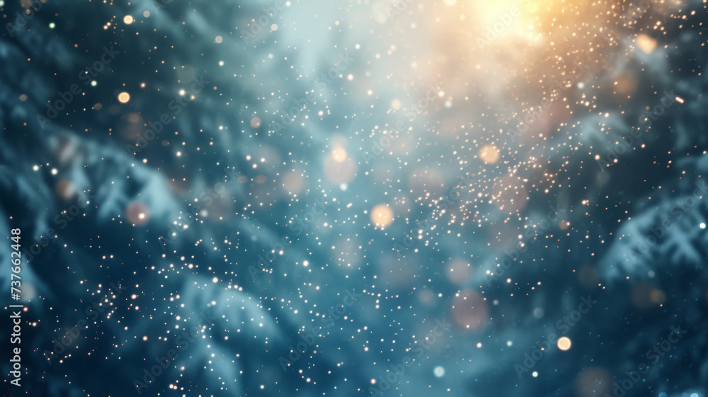 An otherworldly scene of falling stardust like a soft and peaceful ...