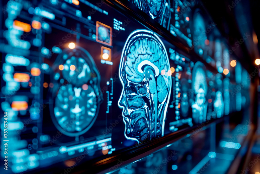 High-resolution medical brain scan display for advanced diagnostics.ai ...