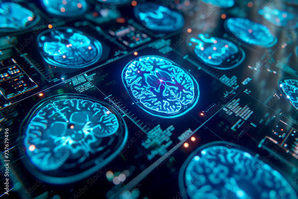High-resolution medical brain scan display for advanced diagnostics.ai ...