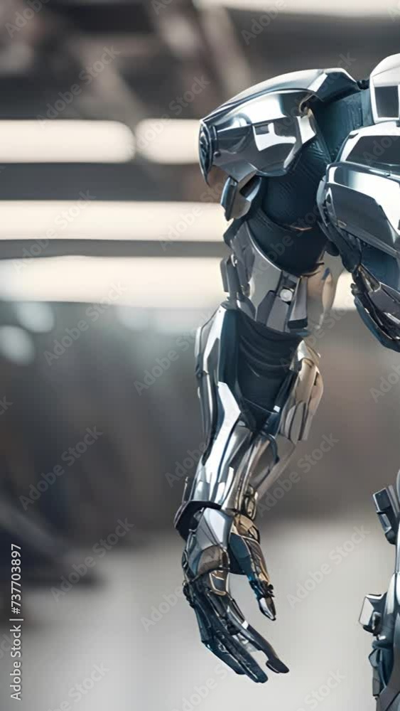 a Cybernetic Security Enforcement Cyborg Robot Futuristic Machine Human ...