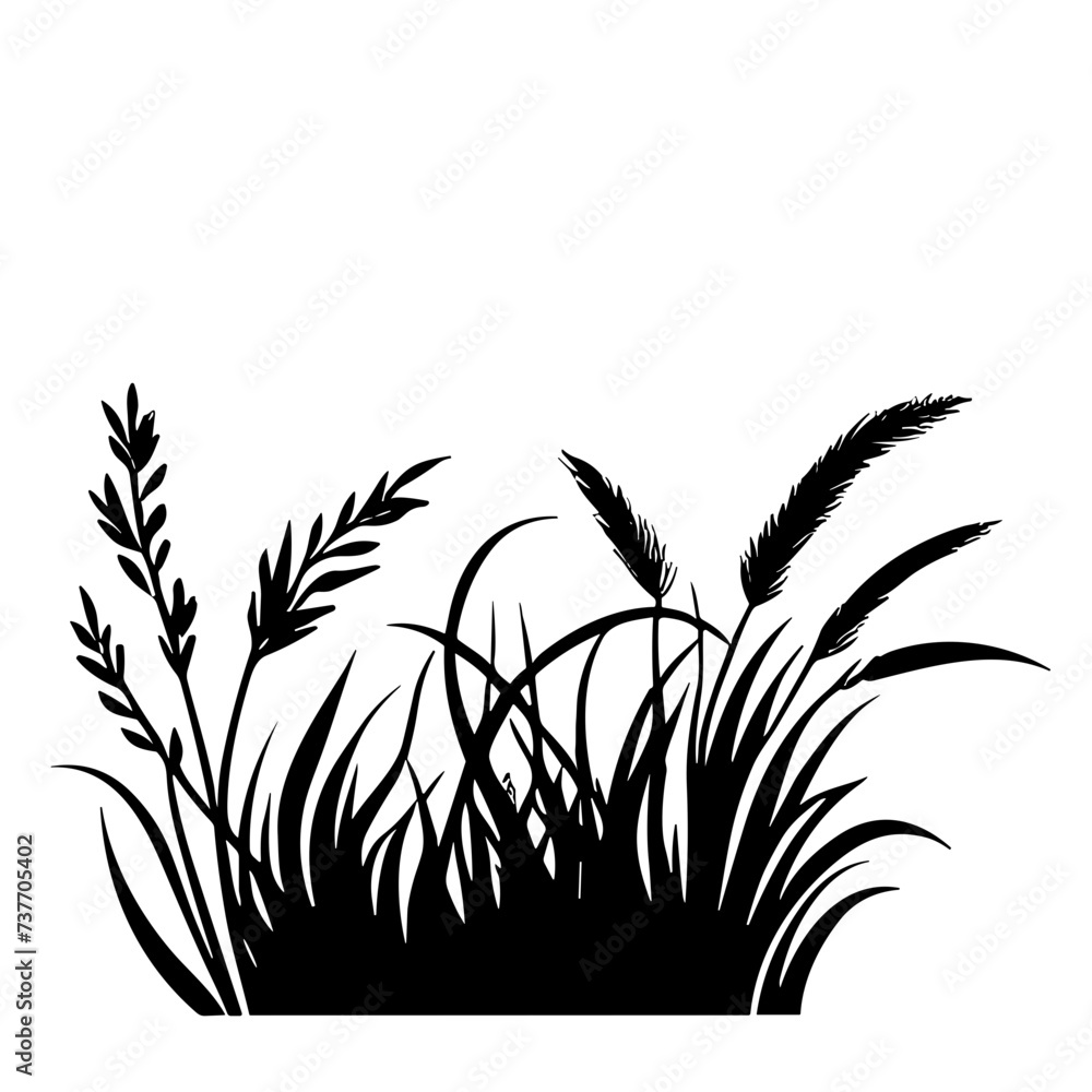 Wild Grass Grass Lawn Botanical Grass Grass Svg Grass Clipart Lawn Svg Grass Cut File