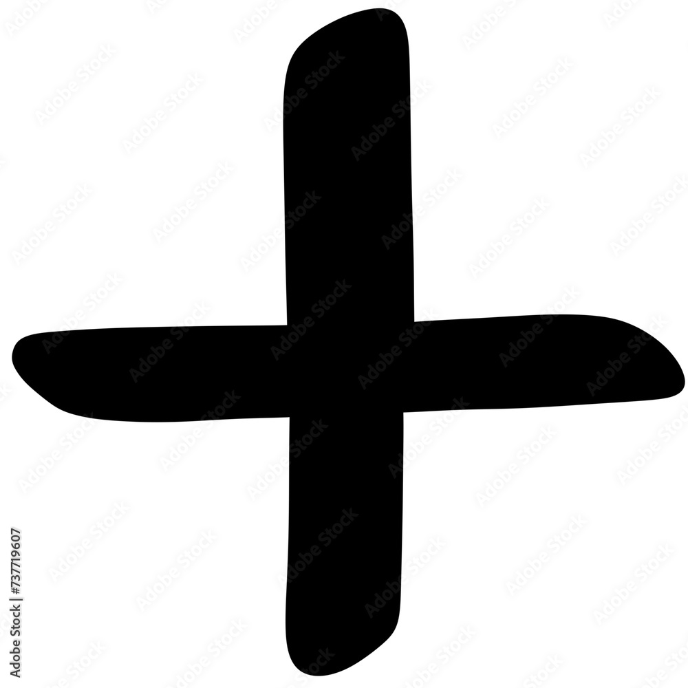 Black plus sign illustration Stock Illustration | Adobe Stock