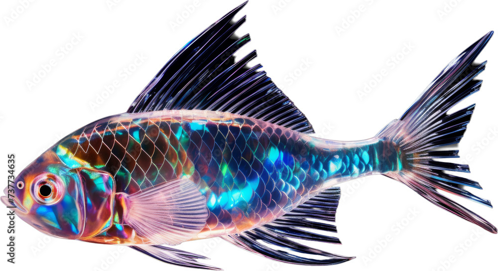 fish,holographic crystal shape of fish,fish made of crystal isolated on ...