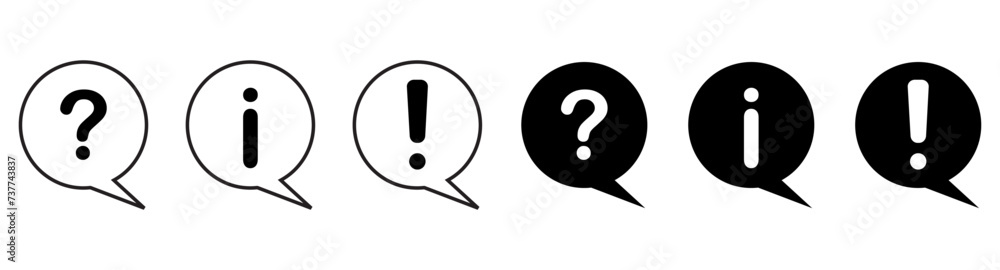 Vetor de Icon set of check mark, cross, question mark, exclamation ...